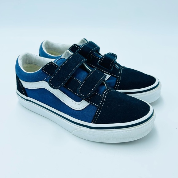 Vans | Shoes | Vans Old Skool V Navy Blue Velcro Sneakers | Poshmark